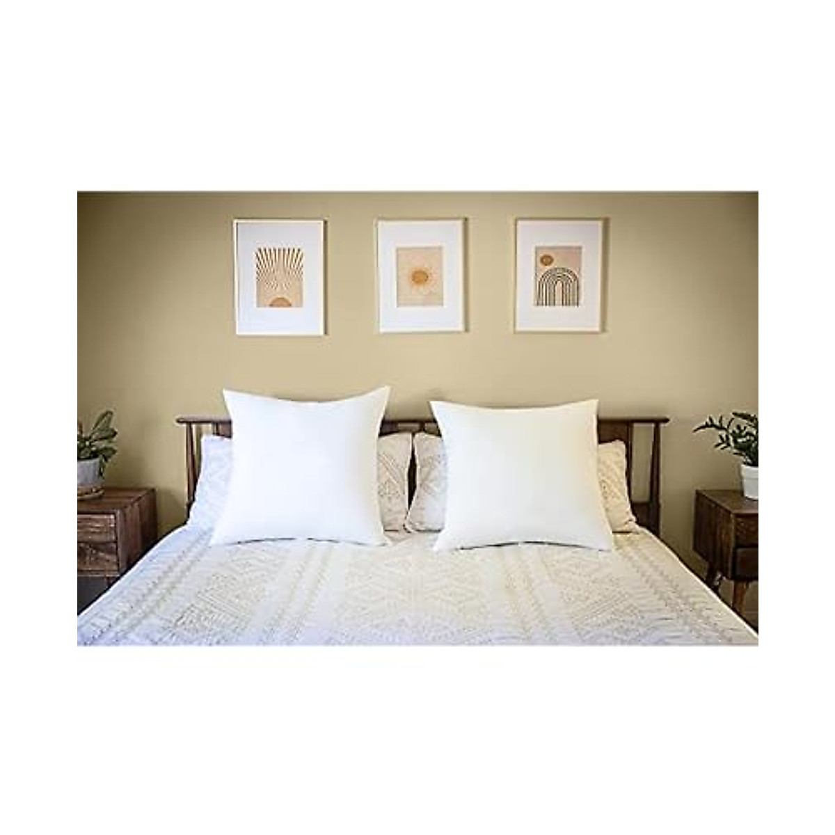 Cozy Bed Euro Throw Pillows Insert (Pack of 2, White) 26 x 26 Inches (Suitable for 25-27 pillowcase.), Bed Pillows for Sleeping European Size, Bed and Couch Pillows, Decorative Pillows