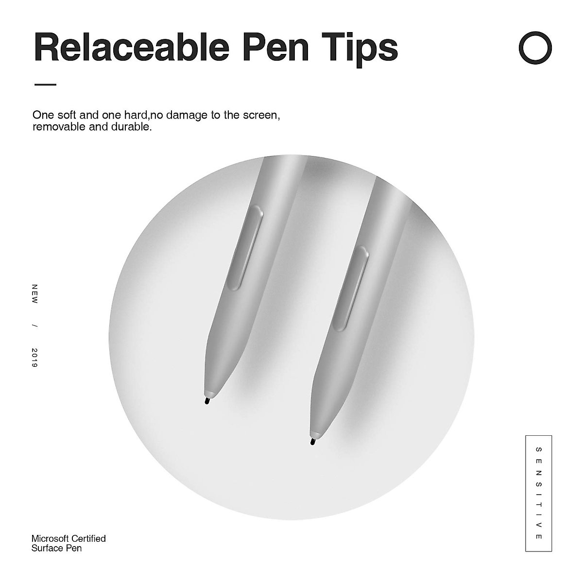 Surface Pen, Skymirror Microsoft Pen Compatible with Surface Pro 11/10/9/8/7+/X/7/6/5/4/3, Surface Book 3/2/1, Surface Go, Surface Laptop, Surface Go Laptop with high Pressure Sensitivity
