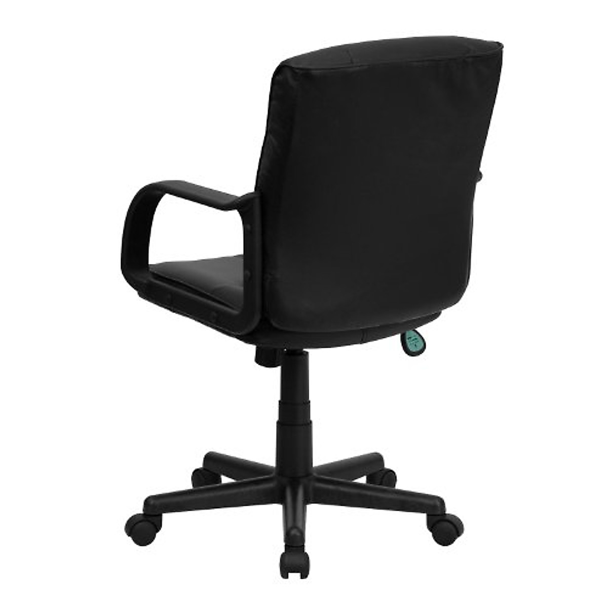 Flash Furniture Rider Mid-Back Black LeatherSoft Swivel Task Office Chair with Arms