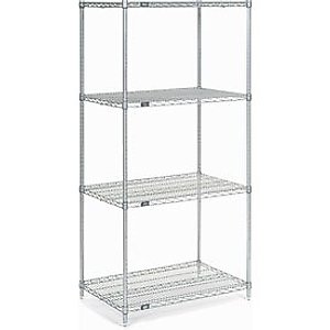 Global Industrial Chrome Wire Shelving, 30inchesW X 18inchesD x 74inchesH