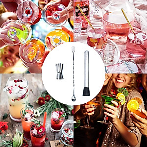 Professional Grade Bar Tool,Mojito Muddler Bar Tool Set,Durable Muddler Pestle, Stainless Steel Muddler Bar Tool, Cocktail Muddler Mixed Spoon, Muddler Pestle Grooved Nylon Head(3PACK)’