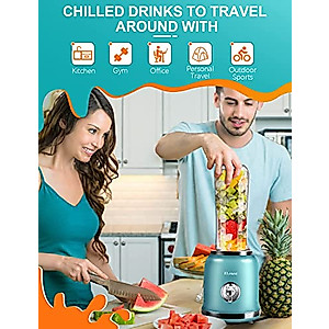 Smoothie Blender with 2 Speeds and Pulse Function Blender for Shakes and Smoothies, 250W Mini Portable Blender with Bpa-Free Portable 20oz Travel Bottles