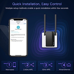 Rockspace WiFi Extenders Signal Booster for Home, AX1800 WiFi 6 Range Extender up to 1500 sq. ft and 35+ Devices, Dual Band and Antennas WiFi Repeater up to 1.8Gbps Speed, AP Mode w/Gigabit Port