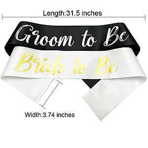 NAUXIUDSJS Bride to Be Sash and Groom to Be Sash, Bachelorette Party Supplies Engagement Party Favors, Bridal Shower Sashes Bachelor Decorations Just Married Gift Engaged Decor Accessories