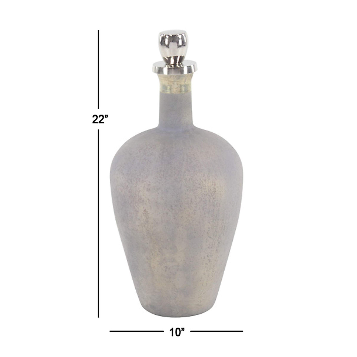 Deco 79 Glass Decorative Jars with Stoppered Top, 10" x 10" x 22", Tan