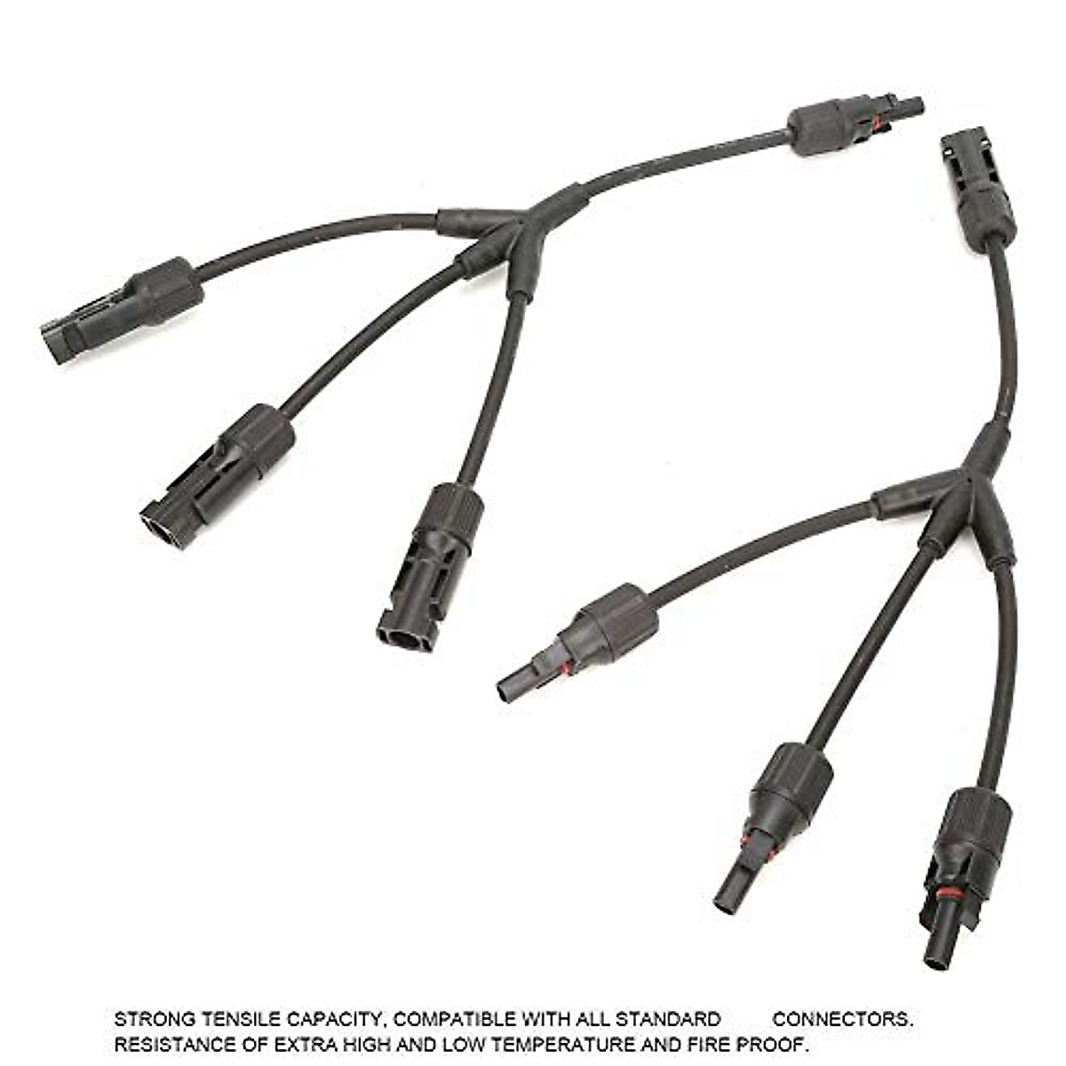 1 Pair Y Type Branch Connector, Renewable Energy Solar & Wind Power Parts & Accessories Waterproof Extension Cable PV Wire Adapter Solar Panel Cable