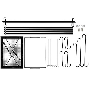 VEVOR Grill Swing, Campfire Cooking Stand 44 Lbs Capacity, 32'' Height Campfire Grill Stand with Adjustable Legs, BBQ Grill with Hooks & & Accessories for Cookware & Dutch Oven