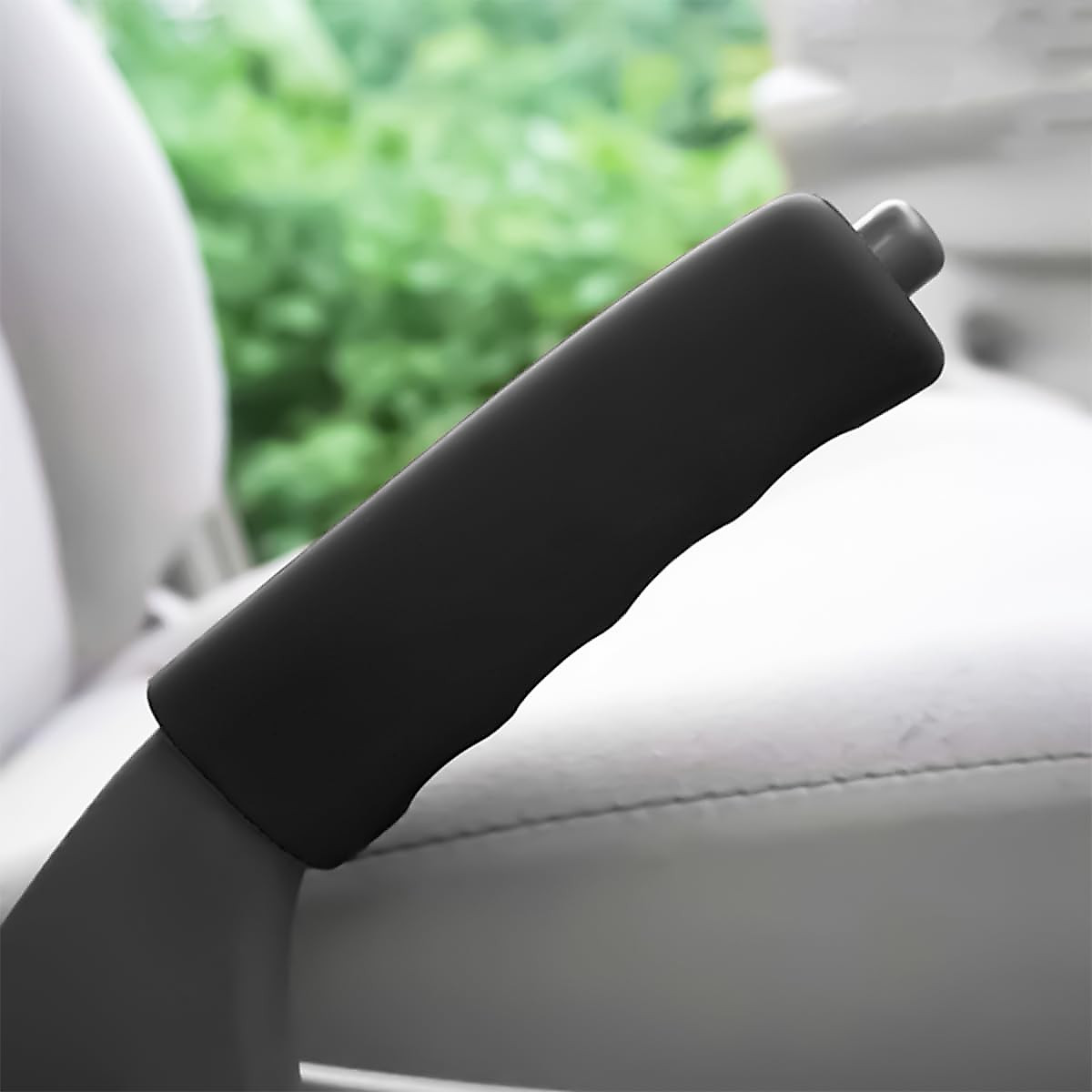 BESULEN Car Handbrake Cover, Silicone Anti-Slip Hand Brake Sleeve, Wave Shaped Decorative Protector for Car Brake Lever, Car Interior Accessories Comfortable Handbrake Grip Cover(Black)
