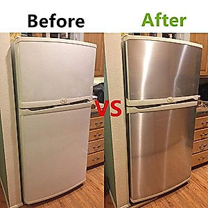 UPREDO Metal Look Stainless Steel Vinyl Metallic Adhesive Paper Shelf Liner Film Kitchen Refrigerator Dishwasher Oven Sticker 15.8in by 79in