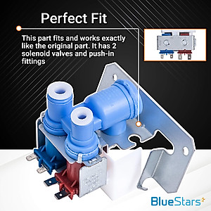 BlueStars Ultra Durable WR57X10051 Refrigerator Dual Inlet Water Valve - Compatible with G.E & Kenmore Refrigerators