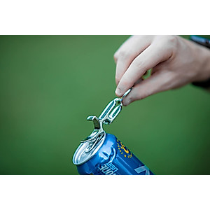 Metal Shotgun Tool Bottle Opener Keychain - 2 pack - 4 in 1 Shotgun Tool, Bottle Opener, Beer Tab Opener, Keychain - Extremely Durable Drinking Tool (Stainless Steel)