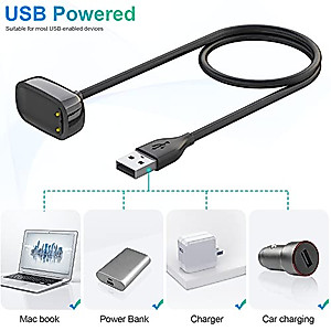 Sowuouxy Charger for Fitbit Luxe/Fitbit Charge 5,2 Pack Replacement USB Charging Cable Dock Stand Compatible withFitbit Luxe/Fitbit Charge 5 Smartwatch