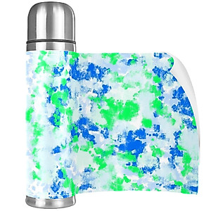 Stainless Steel Leather Vacuum Insulated Mug Abstract Thermos Water Bottle for Hot and Cold Drinks Kids Adults 16 Oz