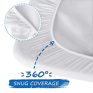 Bedside Sleeper Bassinet Sheets Waterproof to Fit Mika Micky, Baby Delight, MiClassic, Milliard, Baby Joy Bassinet, Soft Breathable Cotton Bassinet Sheet 33"x 20"x 5", 2 Pack Boys Girls, White