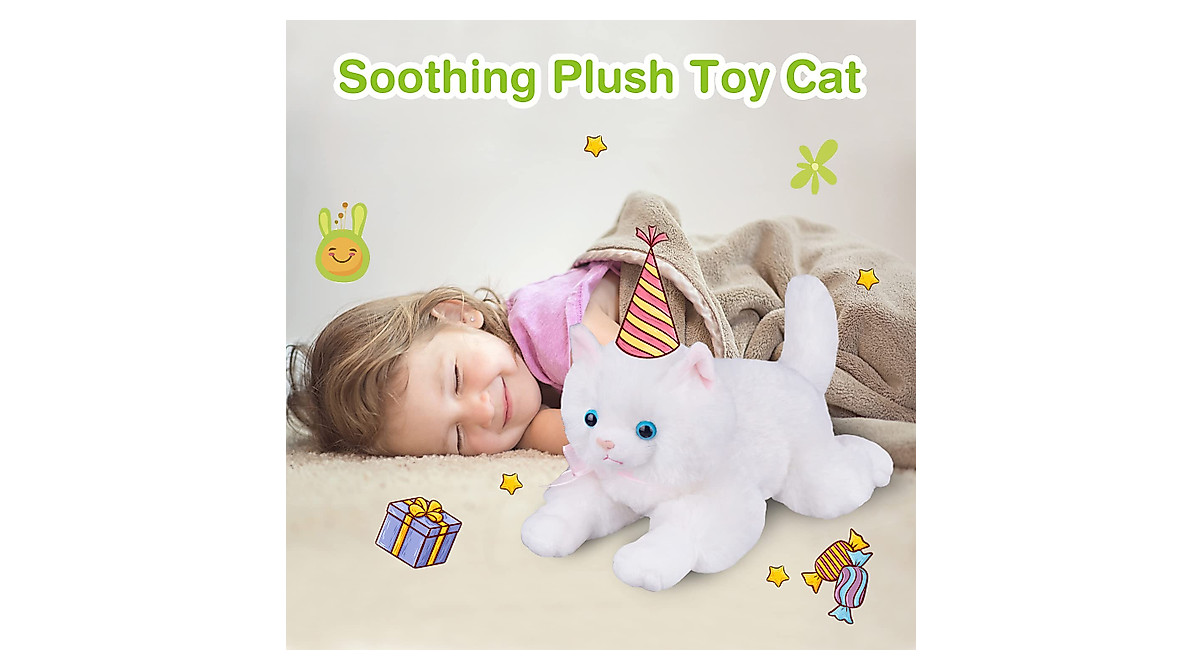 Plush White Cat Stuffed Animal - Perfect Cuddle Toy