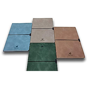 YRL Best Writing Journal Notebook, College Ruled/Lined, A5, 5.8x8.3”, Premium Faux Leather Soft Cover, Fine Thick Paper, Sewn Bound, Inner Pocket, Elastic Closure Wrap, Pen Loop, Lays Flat, Green