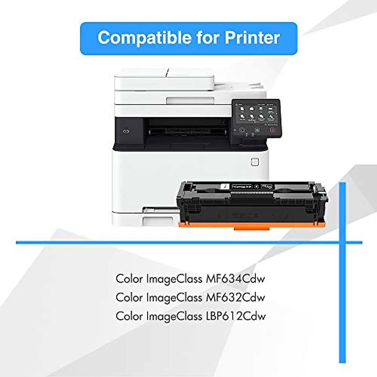 TRUE IMAGE Compatible Toner Cartridge Replacement for Canon 045 045H MF634Cdw Color ImageCLASS MF632Cdw LBP612Cdw MF632 MF634 Printer Ink (Black, 2-Pack)