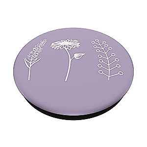 Wildflowers Minimalist Light Pastel Purple Floral Pattern PopSockets Swappable PopGrip