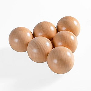 MERRYHEART 1.8 Inch Montessori Wooden Rainbow Balls, Colorful/Pastel/Natural Wooden Ball Toys for Toddler & Baby Grasping, Preschool Learning Material, Educational Counting Toy - 6 Pcs