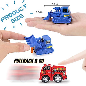 36 PCS Mini Pullback Vehicles Toy Pocket Cars Mega Set for Kids - Pull Back Plastic Miniature Construction Truck, Military Vehicle, Race Car, Fighter Jets Gift Assortment