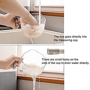 Kitchen Rice Storage Containers - 26Lbs Large Airtight Rice Bucket Grain Storage Bin Cereal Dispenser Container with Measuring Cup -Keep Dry Fresh and Insect Free (Free Silicone Whisk)