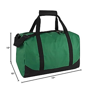 30 Liter, 17 Inch Canvas Duffle Bags for Men and Women – Travel Weekender Overnight Carry-On Shoulder Duffel Tote Bags (Green)