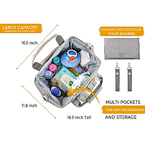 LoveLi-Bi Diaper Bag Backpack: Large Diaper Bags for Baby Girls Boys Toddler Twins Mom Dad with Changing Pad Mat Waterproof Mochilas Cosas Para Bebes