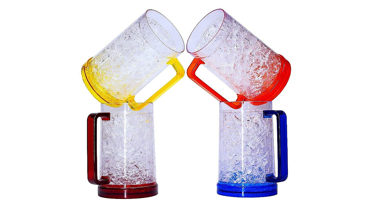 Chill Your Drinks with Double Wall Freezer Mugs Set of 4