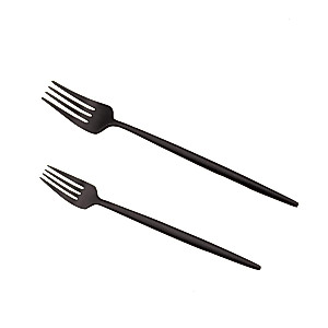 JASHII Luxury Black Flatware, Silverware Sets, 24-pieces Elegant Cute 18/10 Stainless Steel Silverware Set for Eating Home Kitchen Hotel Restaurant, Service Sets for 4 People, Dishwasher Safe