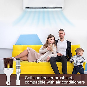 2pcs Air Conditioner Fin Combs AC Condenser, Refrigerator Coil Cleaning Brush Evaporator Cleaner Stainless Steel Metal Radiator Fin Repair Tool for Refrigerators, Auto, HVAC, Computers, Kitchens