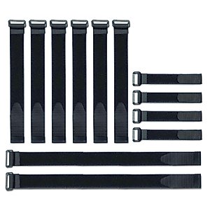 VELCRO Brand Bulk Pack 12 Reusable Fastening Cable Straps with Buckle Variety Sizes 8"-12"-18" Multi-Purpose Cinch Strap VEL-30100-AMS