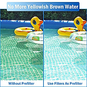 Futuer Way 1 Pack Garden Hose End Pre Filter + 1 Set Hot Tub Filter (Compatible with Sundance Spas 6450-488, Unicel C-8326, Pleatco PSD125-2000)