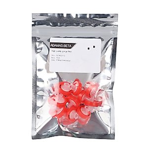 Syringe Filter,Hydrophobic PTFE Membrane Disc,Diameter 13 mm,Micron Pore Size 0.45 μm,Non-sterile Pack of 10,Red