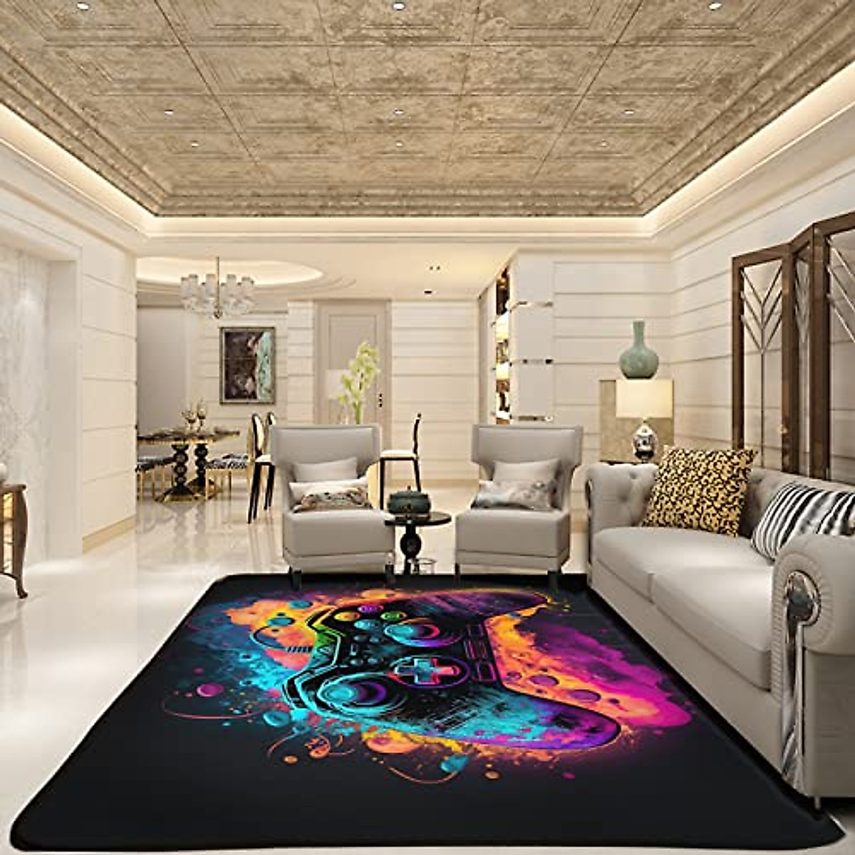 NEBOTON Gaming Rug - Game Room Rug for Boys Bedroom, Gamer Carpet for E-Sports Game Room or Living Room 60x40inches