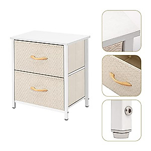 AZL1 Life Concept Storage Dresser Furniture Organizer Unit with 2 Drawers for Bedroom, Hallway, Entryway and Closets, Ivory, 17.7x19.7 inches