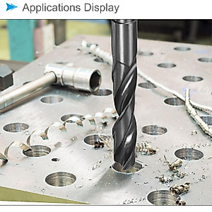 CoCud Reduced Shank Drill Bit, 13mm Cutting Edge 1/2" Shank, Nitride Coated High Speed Steel 6542 Twist Drill Bits - (Applications: for Stainless Steel Metal Wood)