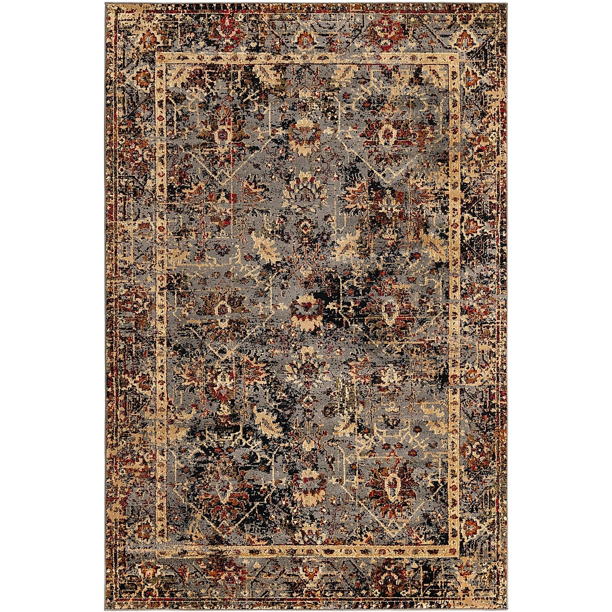 Unique Loom Saturn Collection Area Rug - Ion (5' 3" x 7' 10" Rectangle, Blue/ Black)