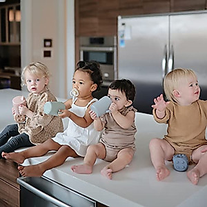 mushie Trainer Sippy Cup | Made in Denmark | Leak Resistant Twist-Off Lid & Handles | 6 Months + (Smoke)