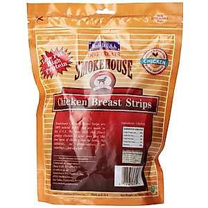 Smokehouse 100-Percent Natural Chicken Breast Strips Dog Treats, 16-Ounce