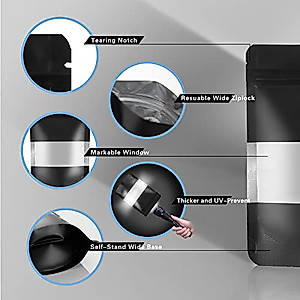 50 PCS Large Mylar Bags for Food Storage, Smell Proof Ziplock Pouch Bag, Reusable Storage Baggies for Tea,Jewerly, Wax Melts Small Home Business (4.7 x 7.8 Inch)