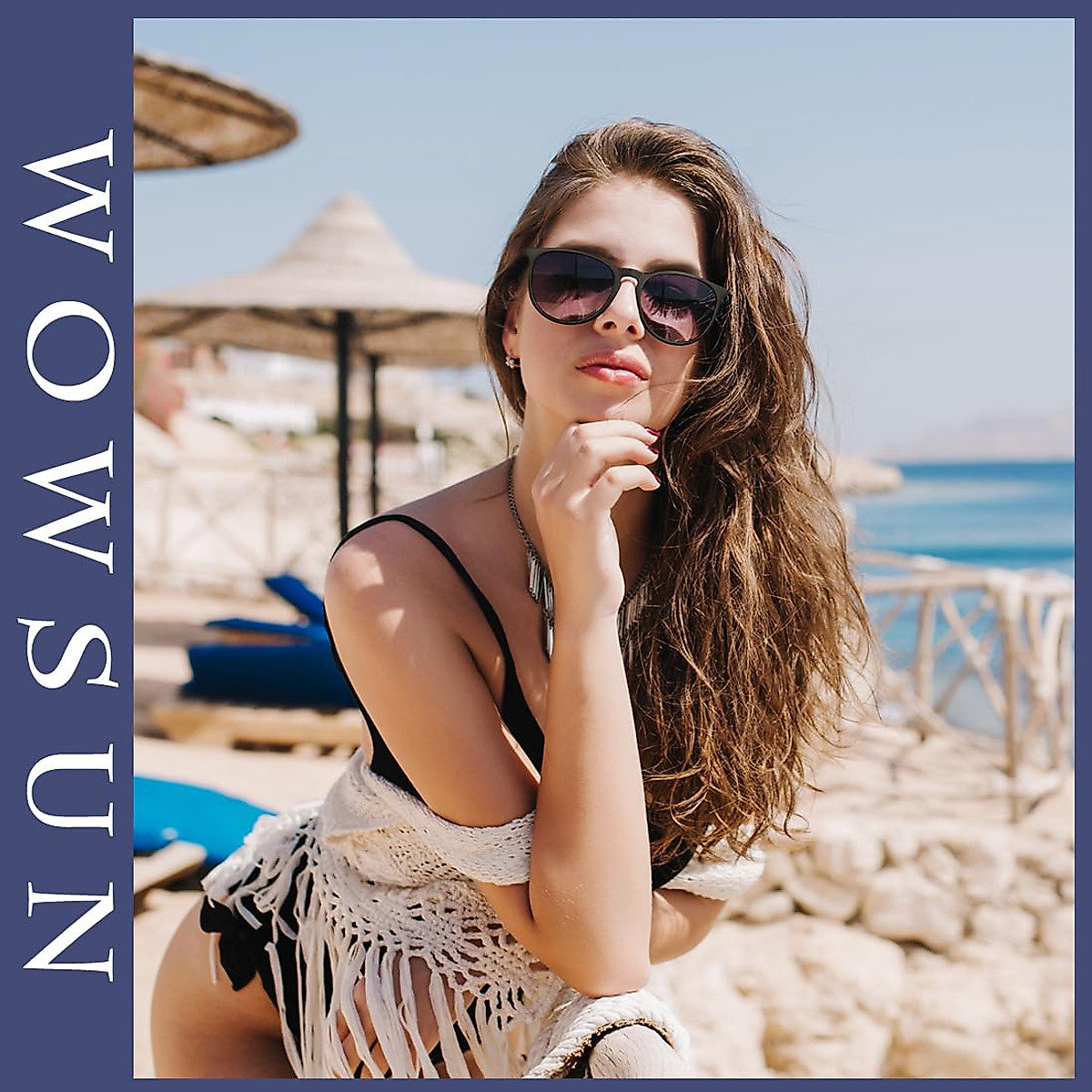 WOWSUN Retro sunglasses womens 2024 trendy round classic glasses