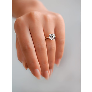 Kobelli 2.30ct Moissanite Asscher Petite Shank Engagement Ring 14K Gold - white-gold / 6.5 G-H