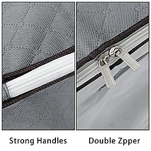 losensild 90L Large Storage Bags Clothes Storage Foldable Blanket Storage Bags Foldable Closet Organizer Under Bed Storage Bags with Reinforced Handle and Clear Window for Organizing (L-24 x 16 x 13)