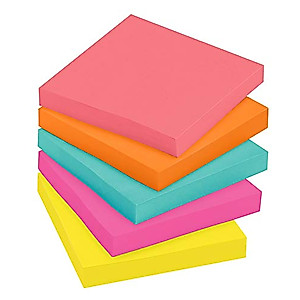 Post-it Notes, 3x5 in, 5 Pads, America's #1 Favorite Sticky Notes, Poptimistic, Bright Colors, Clean Removal, Recyclable (655-5UC)