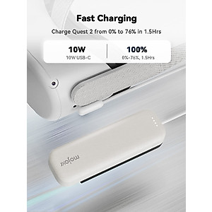 MOJOXR 4000mAh Battery Pack Accessories Compatible with Quest 2, Rechargeable Power Bank Extended 2hrs Extra Playtime, Fit for The Quest 2 Soft&Elite Strap and Most 3rd-Party Head Strap