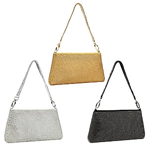 Simcat Sequins Bling Evening Bag Sparkling Silver Clutch Purses for Women Wedding Prom Banquet (silver)