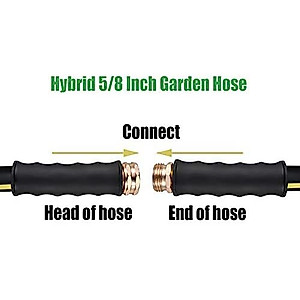 TOP DOG Rubber Garden Hose 30FT, No Kink Garden Water Hose With 7 Function Nozzle and Solid Brass Fittings Extra Strength Durable Gardening Flexible Hose for Garden/House/Car/Yard Washing