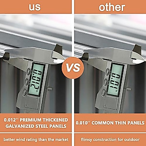 MUPATER Shed Outdoor Storage 10 x10 FT, Metal Shed Kit with Lockable Doors and Vents, Garden Furniture Tools Storage Shed House for Backyard, Patio and Lawn, Grey