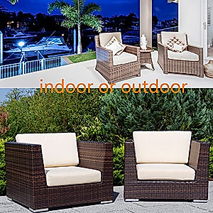 Sqodok Patio Cushion Covers 24x24, Waterproof Outdoor Cushion Covers for Patio Furniture, 4Pack Patio Cushion Slicovers Replacement Outdoor Chair Seat Cushion Covers for Wicker Chair, Ivory