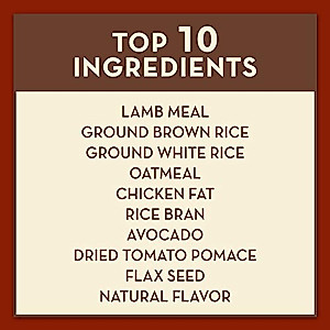 AvoDerm Natural Lamb Meal & Brown Rice Recipe Dry Dog Food, For Allergy Support, 26 lb